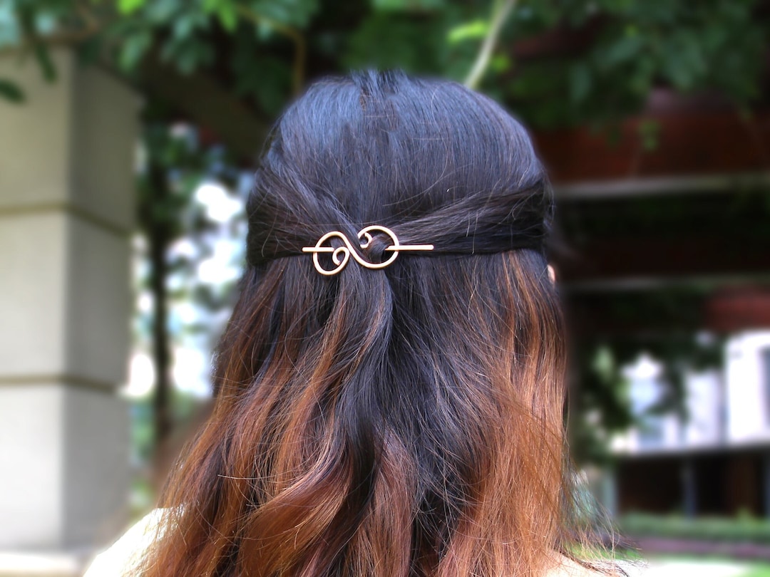 Tiny Hair Clip for Thin Hair, Copper Hair Barrette, Wire Hair Clips ...