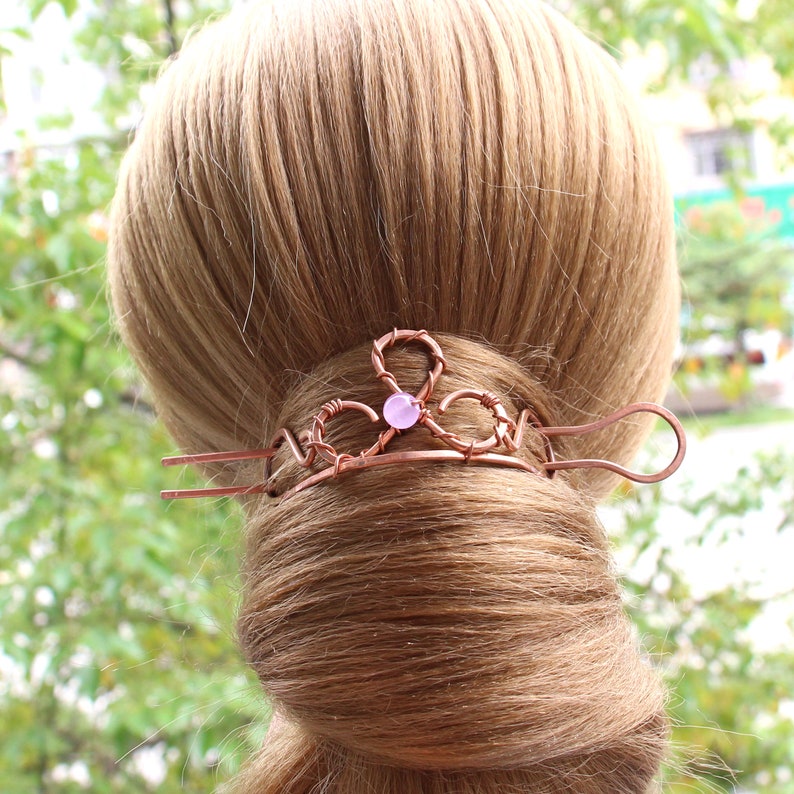 Copper Hair Jewelry Hair Bun Cage for Women Hair Top Knot Cage - Etsy
