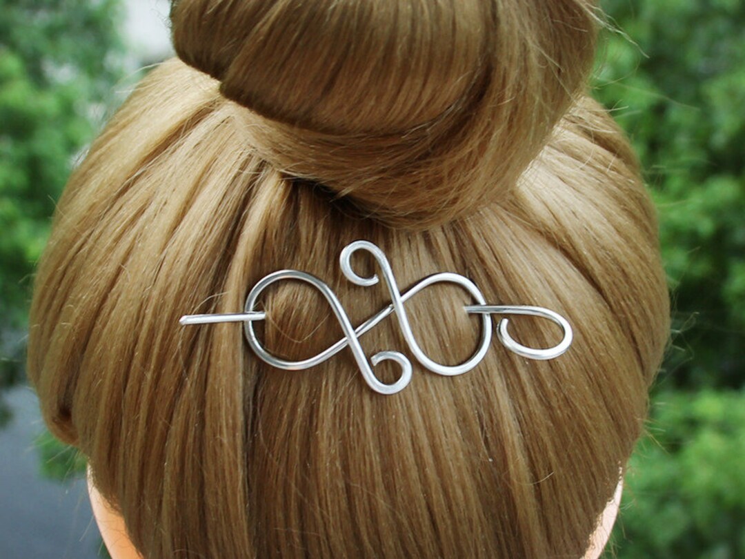 Silver Hair Clip for Women, Hair Barrettes With Stick Geomoetric Hair ...