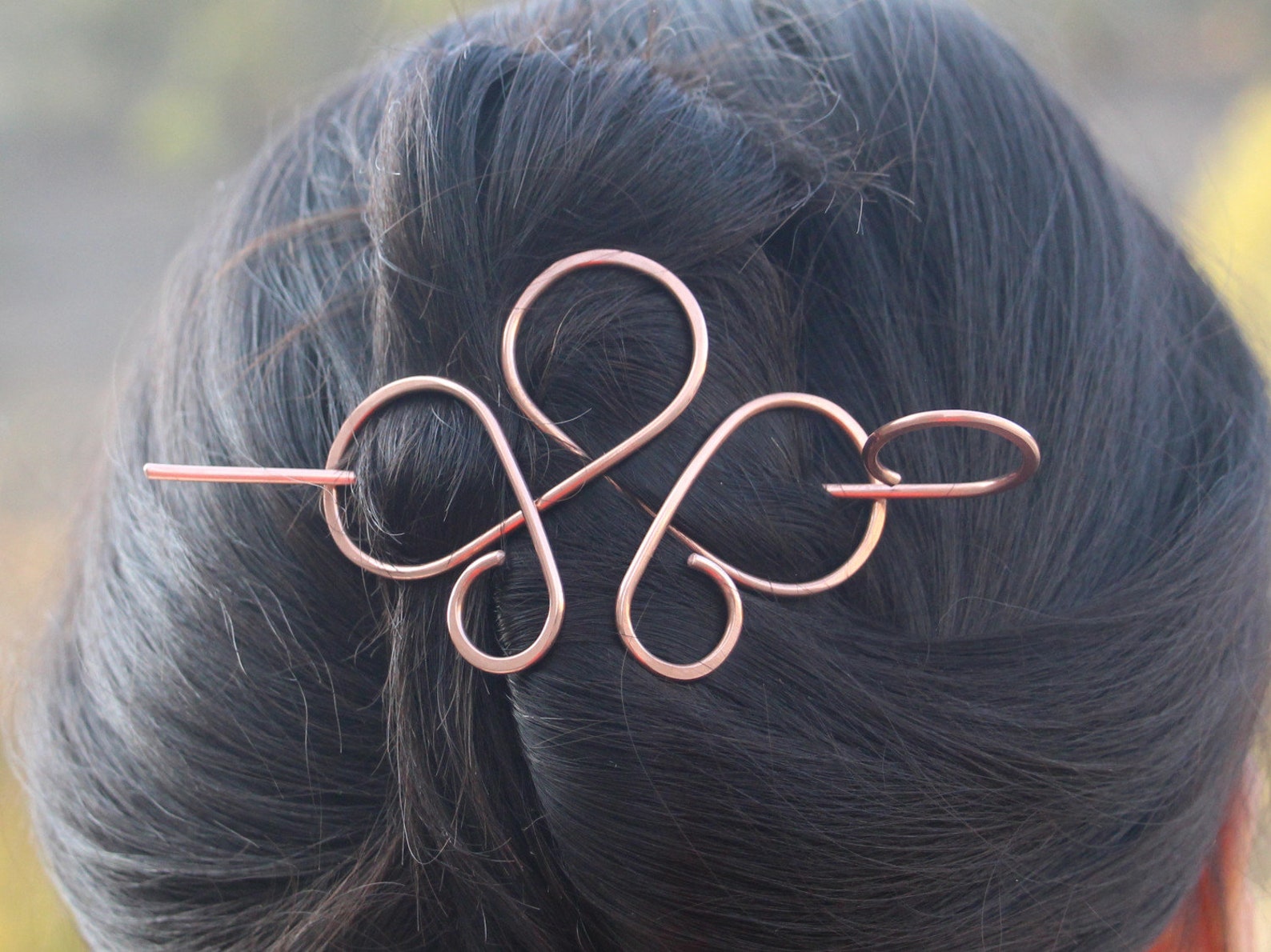 Celtic Hair Clip with Hair Stick Copper Hair Barrette for | Etsy
