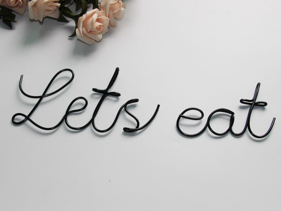 Let's Eat Sign, Kitchen Wall Decor, Dining Room Wall Art, Kitchen Signs ...
