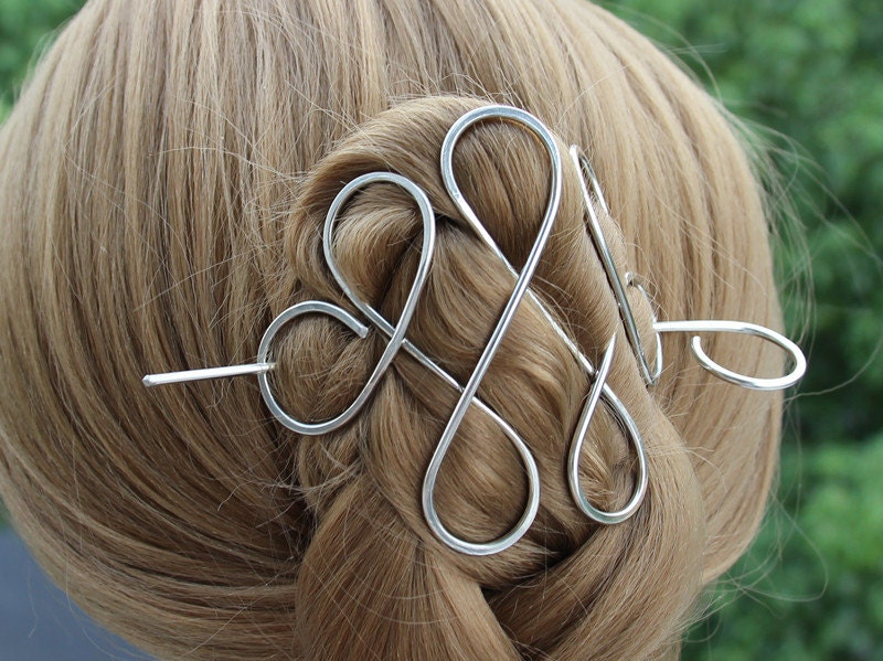 Celtic Loop Hair Clip Hair Stick Hair Barrette Silver Hair | Etsy