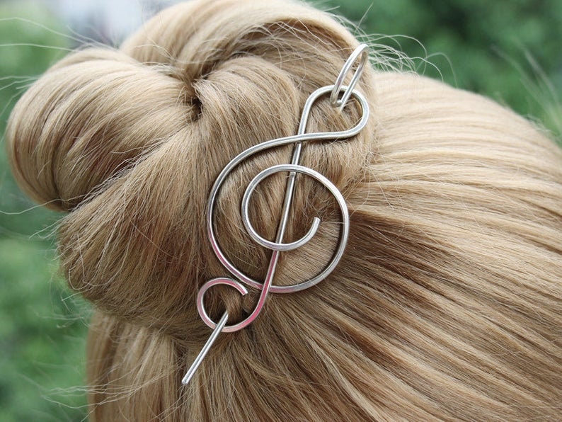 Music Related Hair Accessories Brass Hair Clip Music Note - Etsy