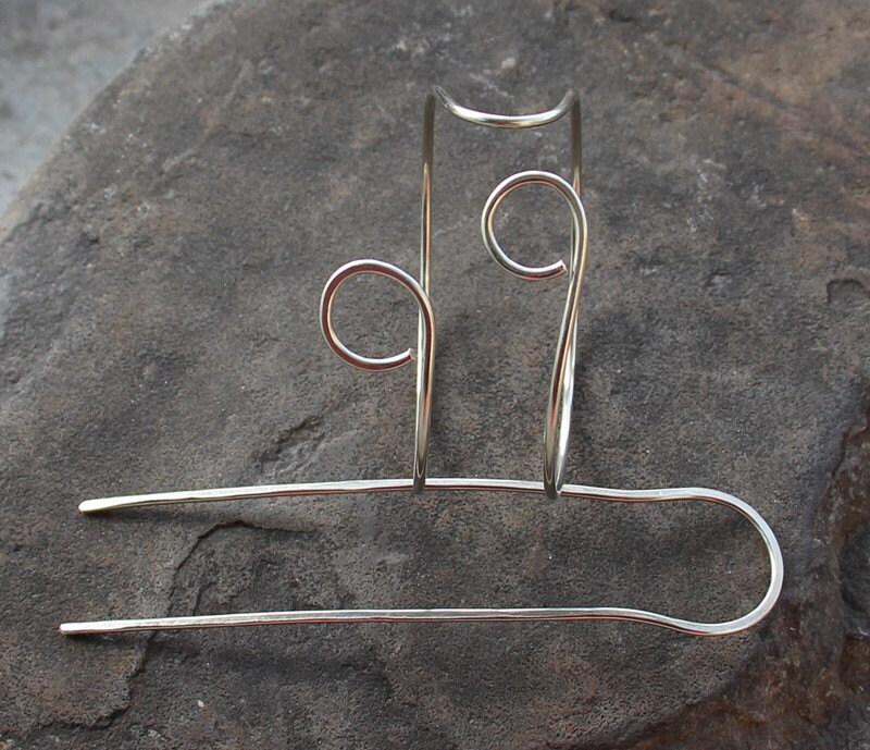 Silver Bun Cuff With Stick Hair Bun Cover Bun Ring Bun - Etsy