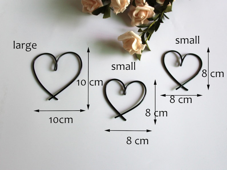 Trio of Wire Hearts, Handmade Wire Hearts, Wire Words, Three Hearts ...