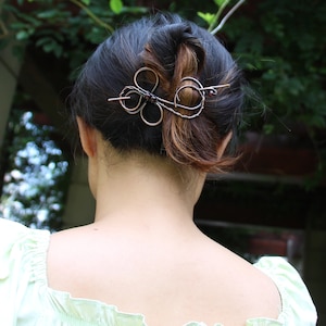 Copper Hair Clip Metal Hair Pin, Wire Wrapped Hair Slide With Gemstone ...