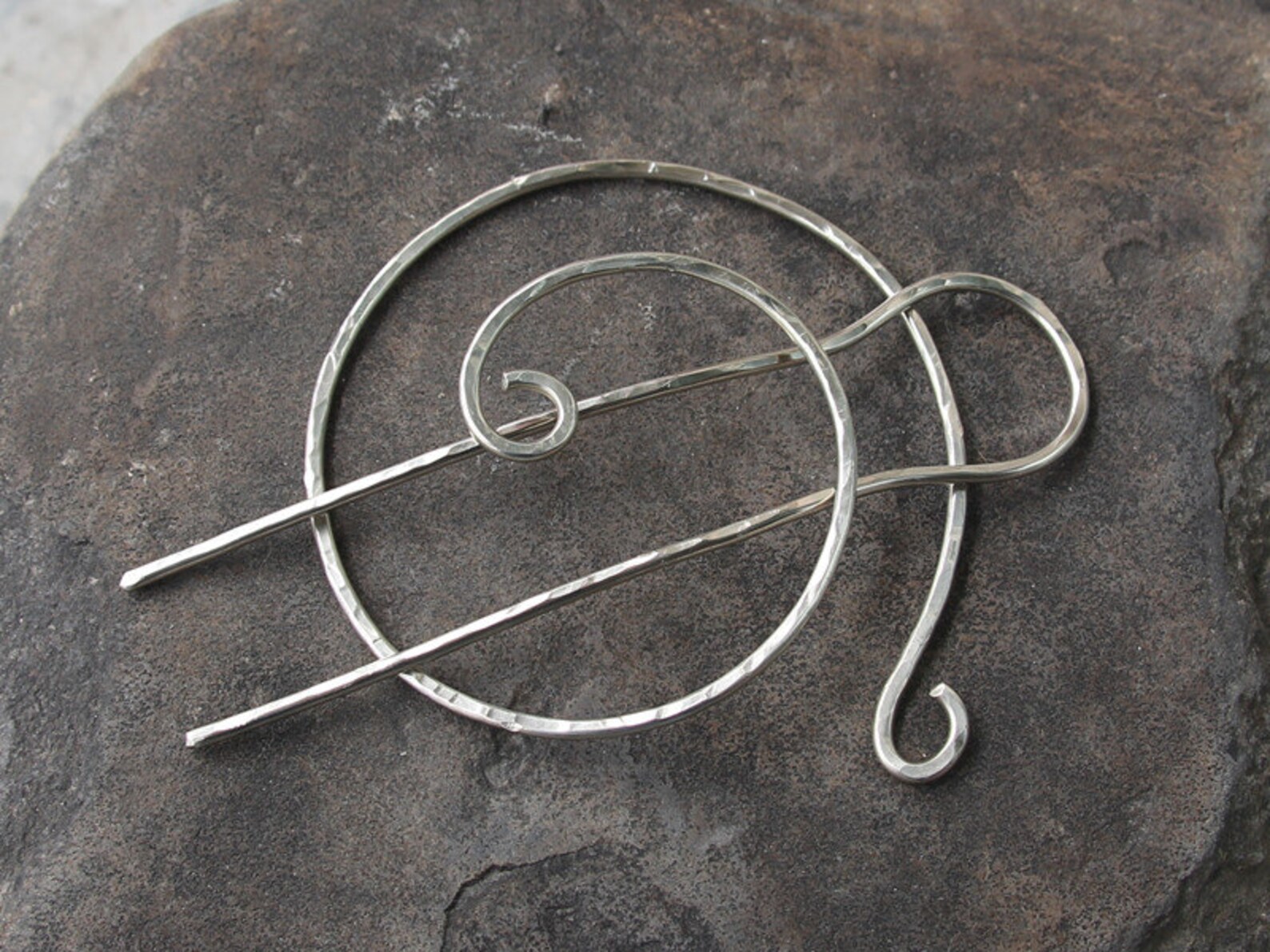 Sterling Silver Hair Bun Holder, Gift for Mom, Hair Bun Pin Bun Ring ...