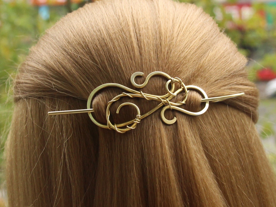 Celtic Hair Slide With Stick Hair Barrette Wire Wrapped | Etsy