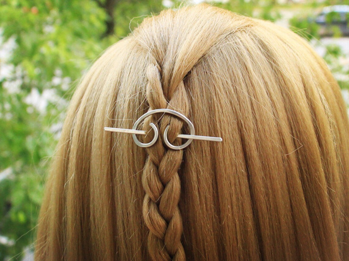 Silver Hair Clip for Women With Hair Stick, Tiny Hair Barrette Metal ...