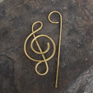 Music Related Hair Accessories Brass Hair Clip Music Note - Etsy