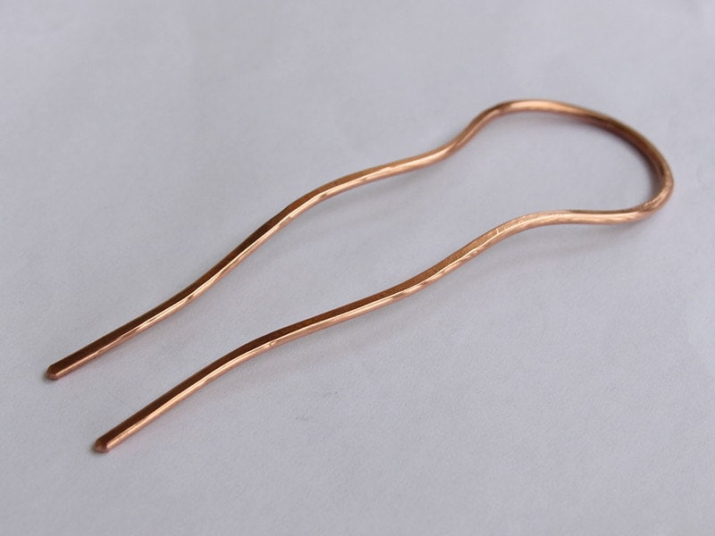 Copper Hair Fork Minimalist hair accessories for women Metal | Etsy