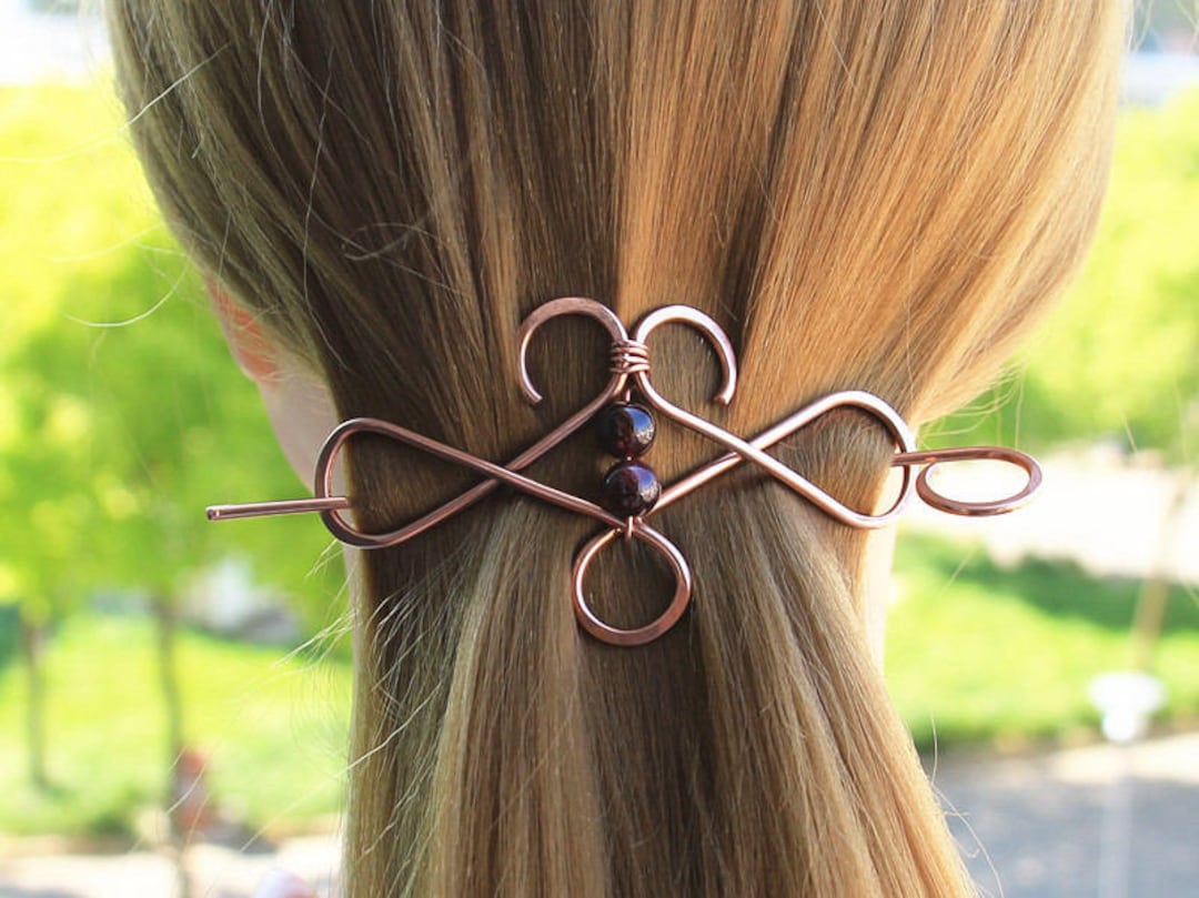 Copper Hair Pin Hair Stick, Large Hair Clip, Metal Ponytail Holder ...