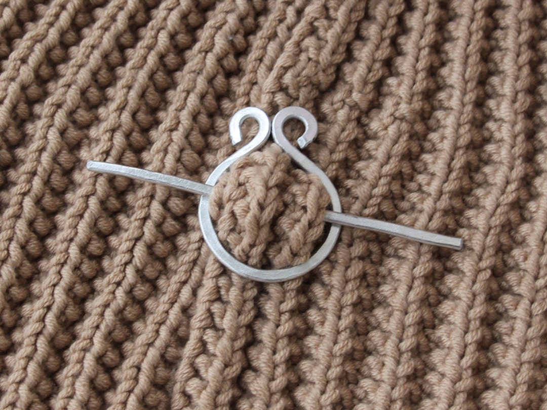 Silver Shawl Pin Circle Scarf Pin Silver Sweater Brooch,pave Hammered ...