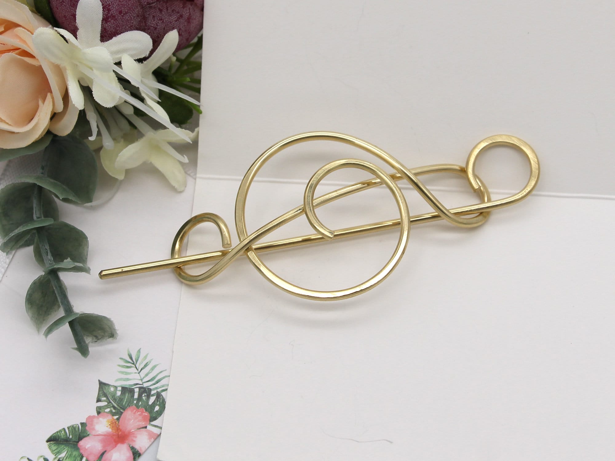 Music Related Hair Accessories, Brass Hair Clip, Music Note Pin, Gift ...