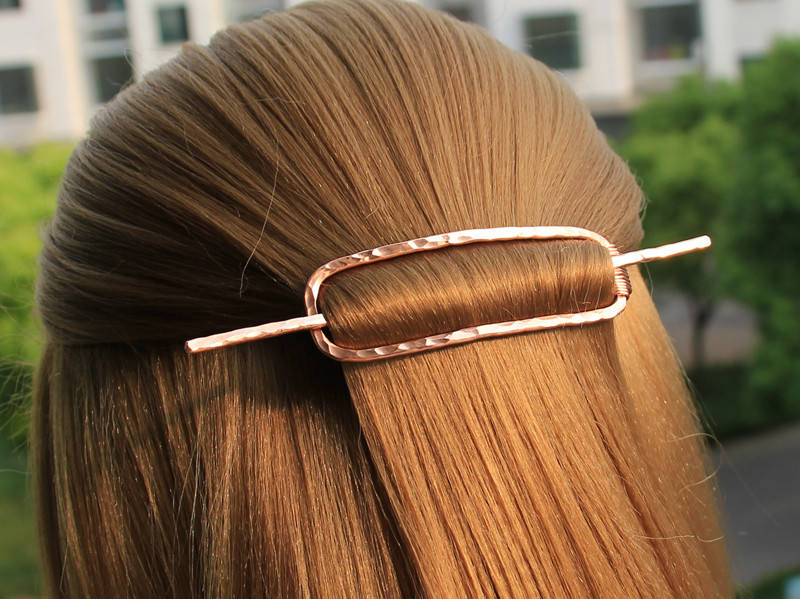 Rectangle Hair Barrette Metal Hair Clip Hair Pin Stick | Etsy UK