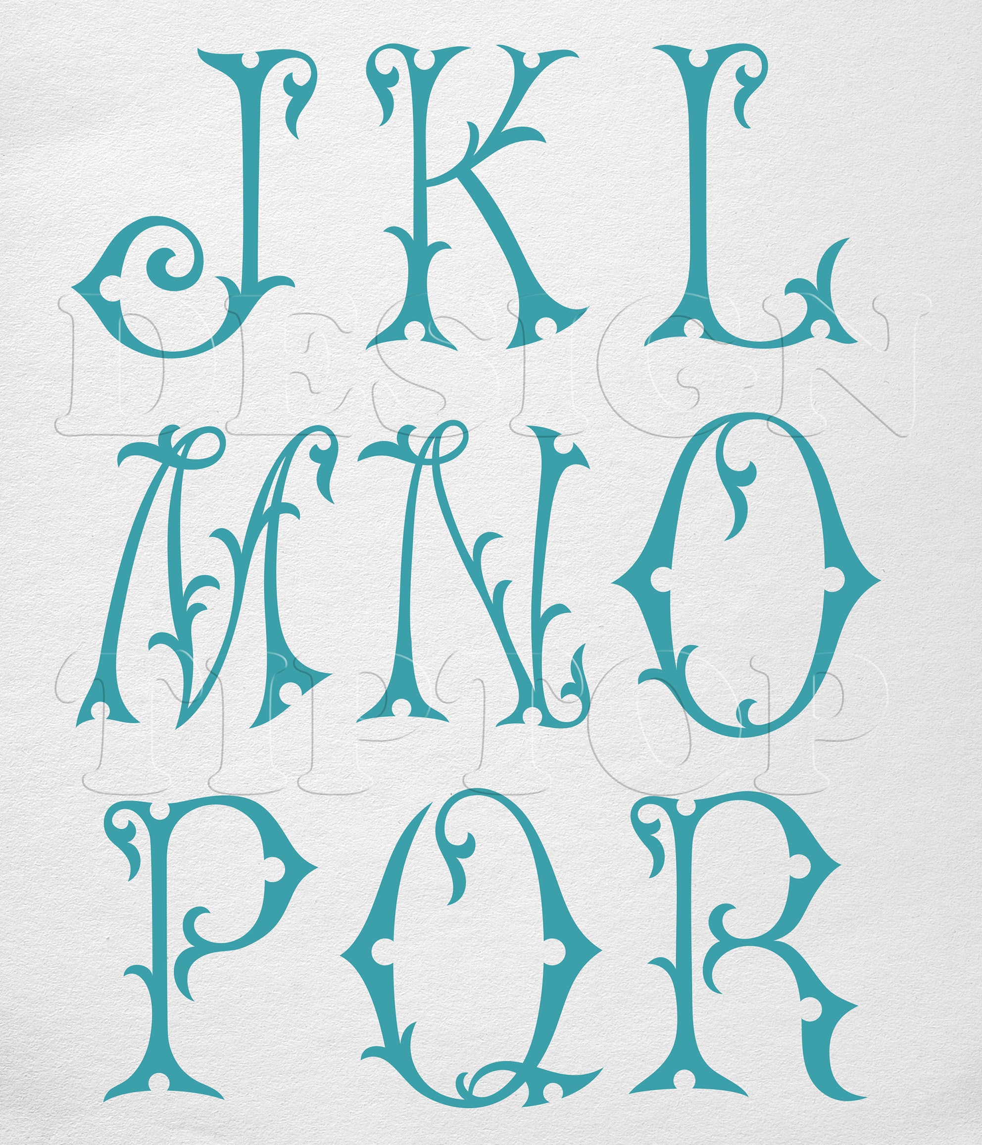 Elegant alphabet svg monogram font vintage embroidery font | Etsy