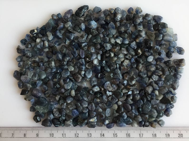 NATURAL BLUE Grey SAPPHIRE Rough Loose Mineral Gemstones Lot Earthmined ...