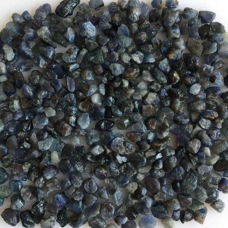 NATURAL BLUE Grey SAPPHIRE Rough Loose Mineral Gemstones Lot Earthmined ...