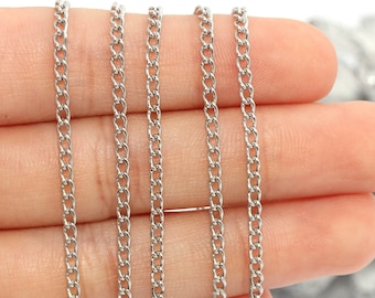 Silver cable chain | Etsy