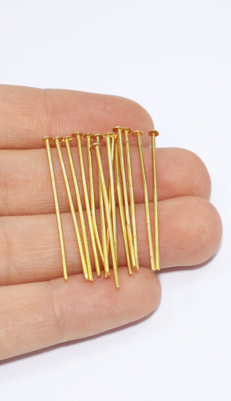 30mm Head Pins Gold Head Pins20Ga Gold Tone Head Pins | Etsy