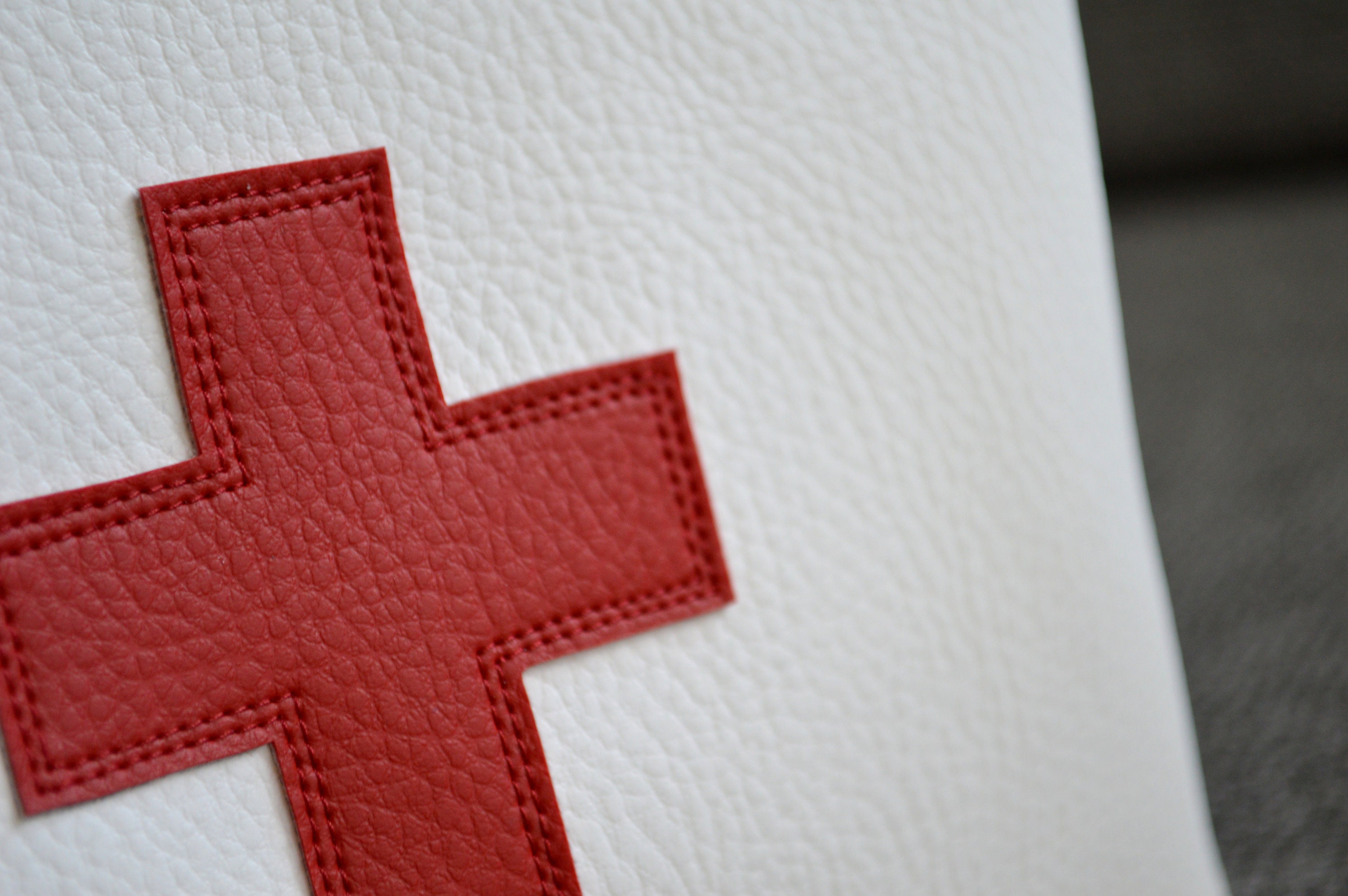 Vegan Leather First Aid Pouch, Red Cross Medicine Bag - Etsy