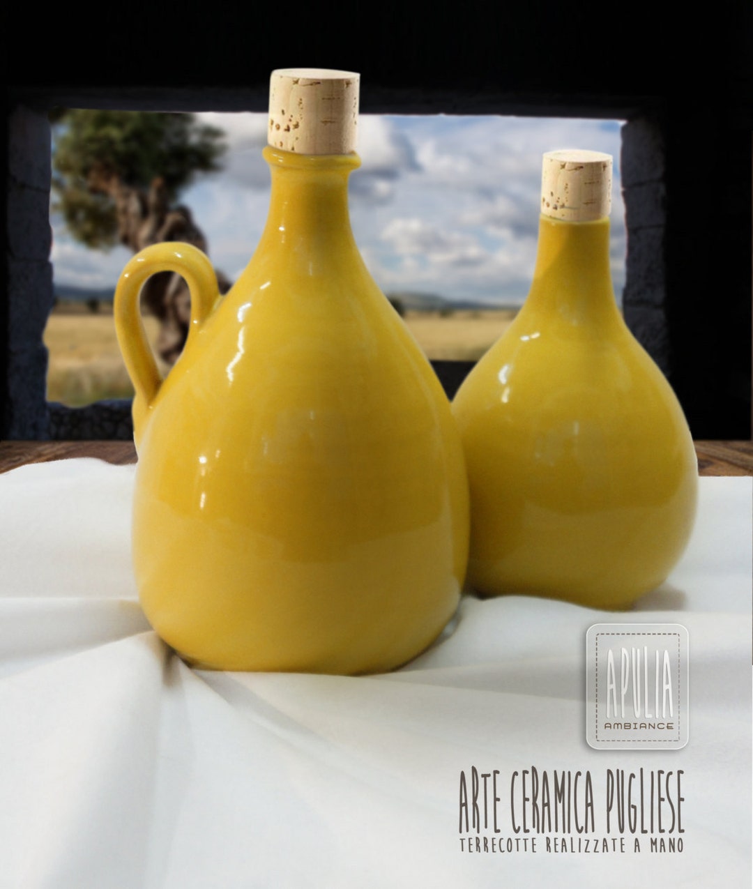 Yellow Oil Bottle, Pottery Design, Ceramic Oil Dispenser, Foodie Dish ...