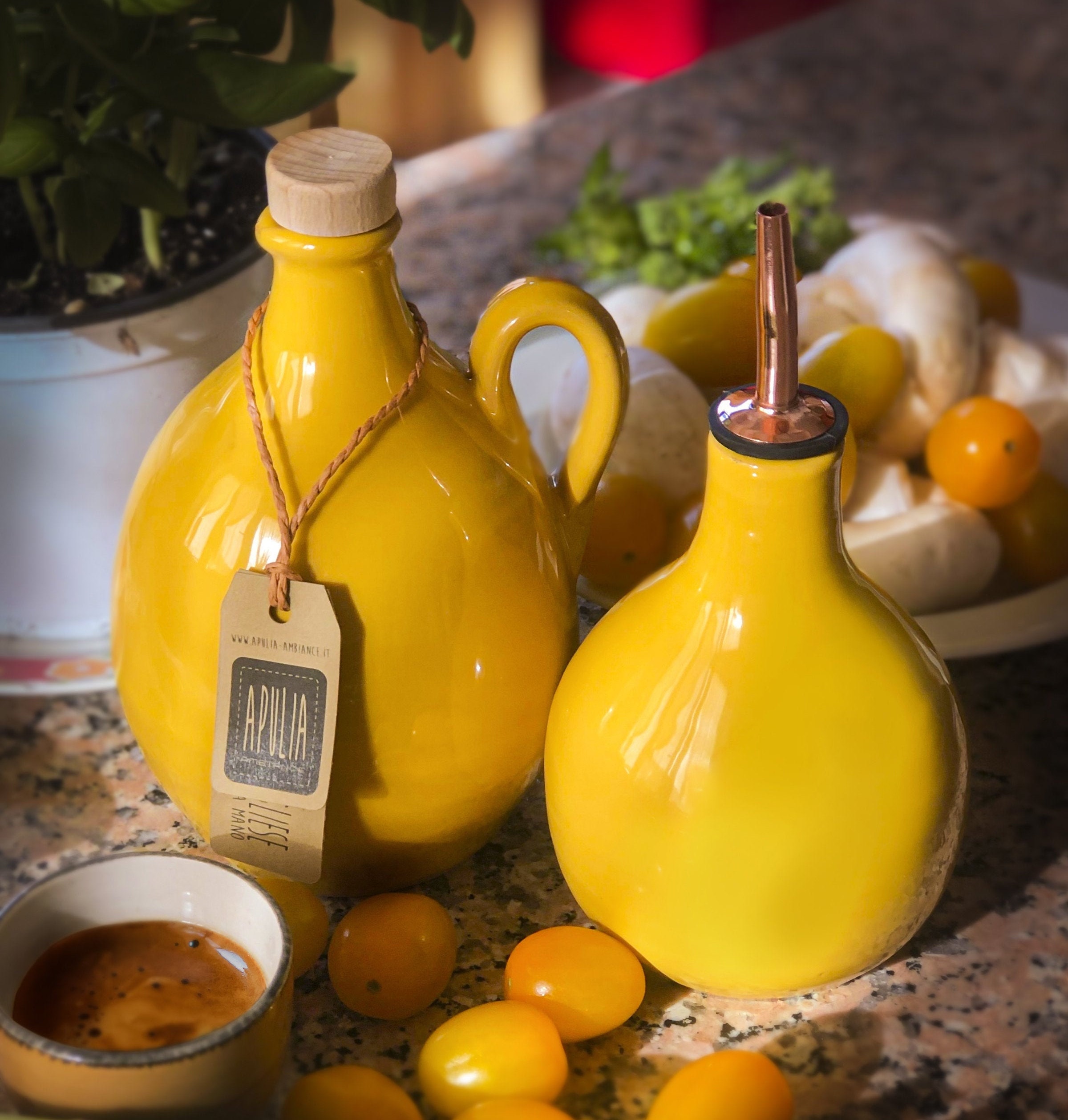 Yellow Oil Bottle Pottery Design Ceramic Oil Dispenser | Etsy