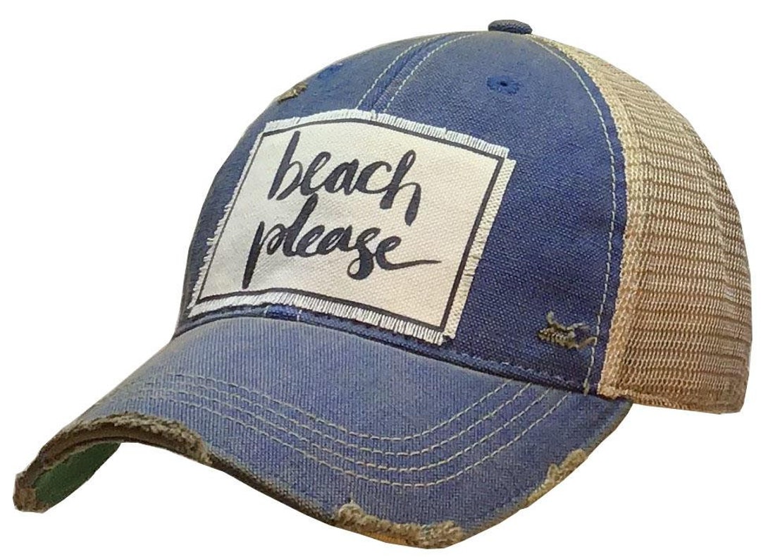 Beach Please Distressed Trucker Cap | Women's Trucker Cap | Baseball ...