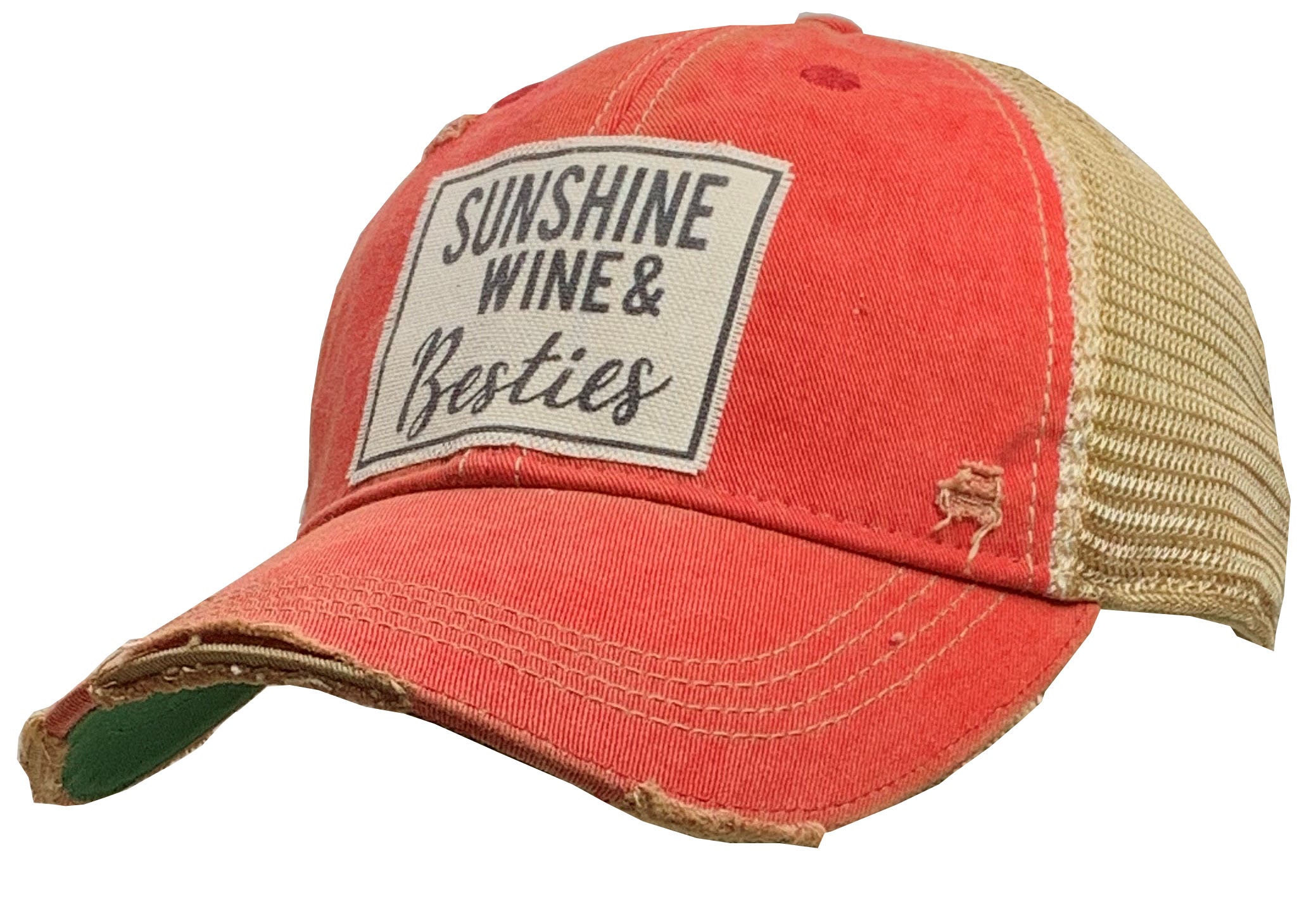 Sunshine Wine & Besties Distressed Trucker Cap Wine Lover - Etsy