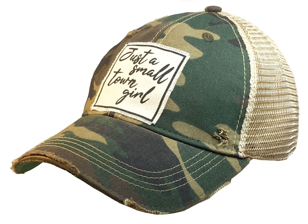 Just A Small Town Girl Distressed Trucker Cap | Country Song | Ladies ...