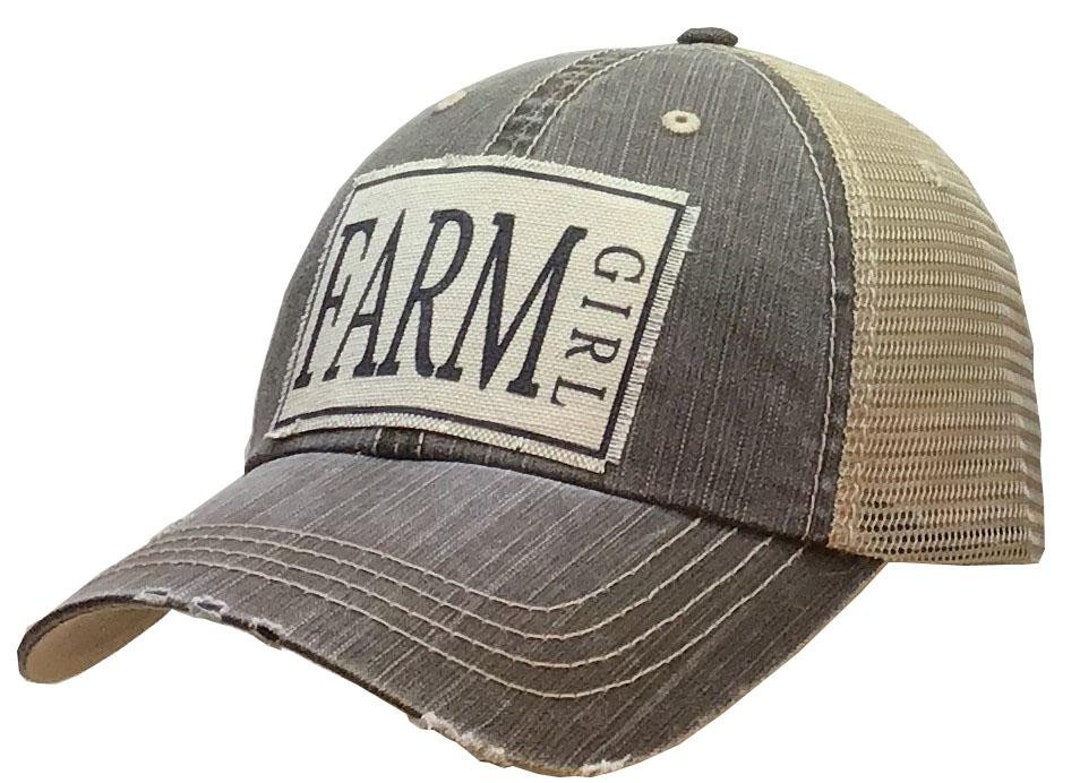 Farm Girl Distressed Trucker Cap | Women's Trucker Cap | Baseball Hat ...