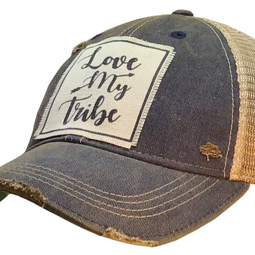 Love My Tribe Distressed Trucker Cap Trucker Cap Baseball | Etsy