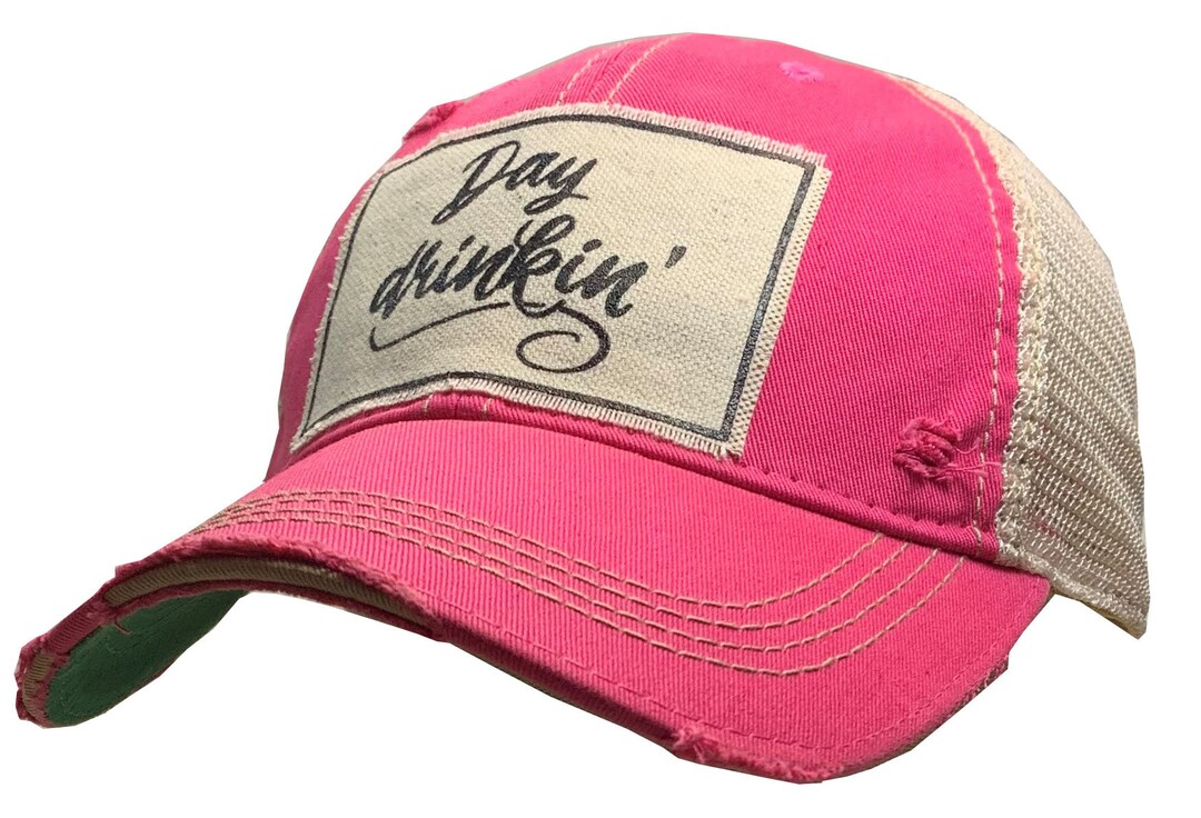 Day Drinkin' Distressed Trucker Cap | Trucker Cap | Baseball Hat | Wine ...