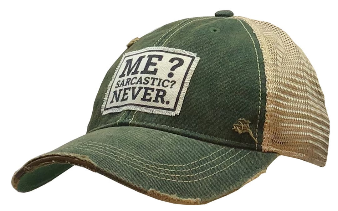 Me? Sarcastic? Never Distressed Trucker Cap | Men's Trucker Cap | Mesh ...