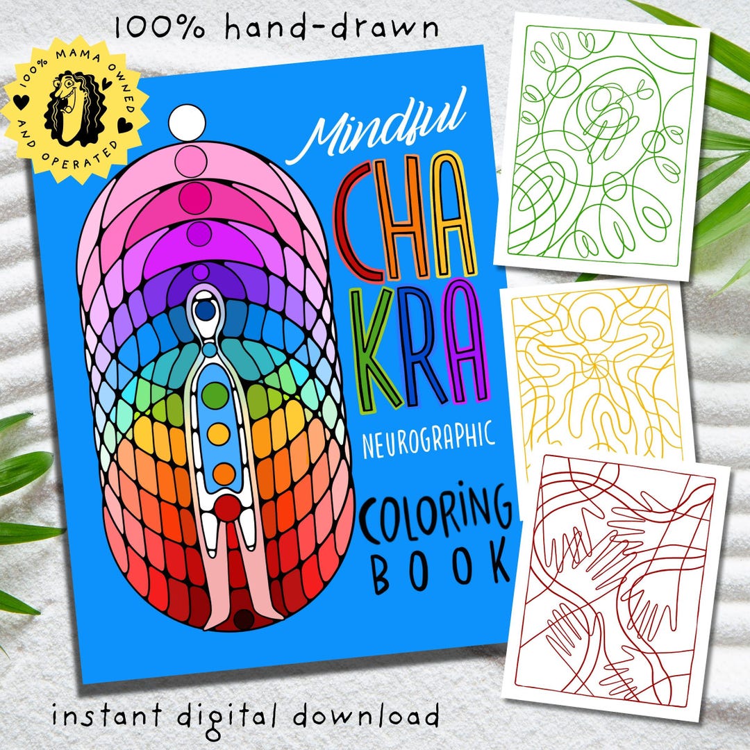 Mindful Chakra Coloring Book • Neurographic Art for Healing • 7 Chakra ...