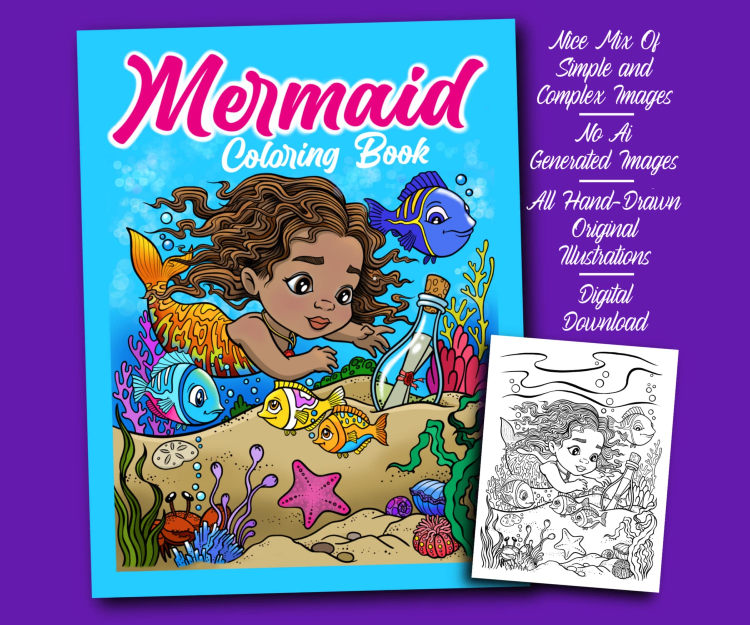 Mermaid Coloring Book Digital Download - Etsy