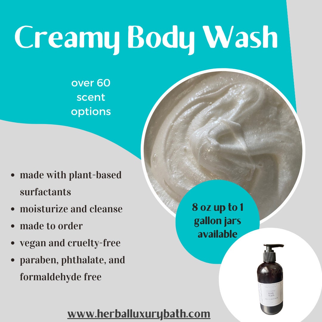 1 Gallon Wholesale Creamy Body Wash. Over 60 Scents. Bottle, Label and ...