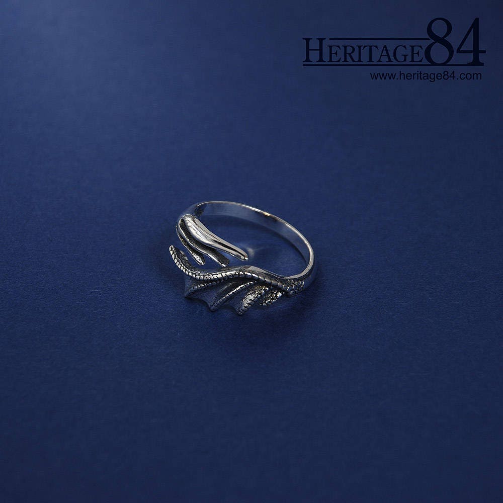 Men's dragon wing wrap around ring adjustable devil wing | Etsy