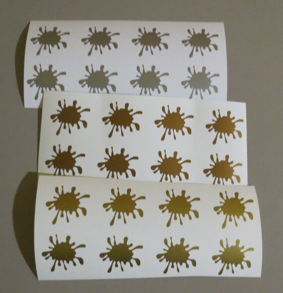 Set of 8 Paint Splash Vinyl Decal. | Etsy