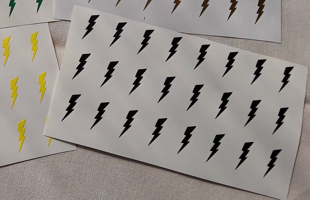 Set of 24 Thunder Vinyl Decals Lightning Bolt Decals / - Etsy