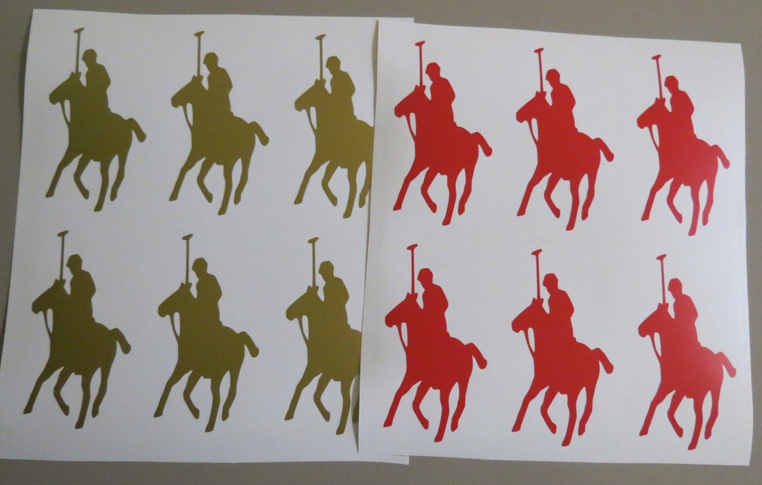 Set of 12 Polo Player Vinyl Decal, Polo Horse Decal Stickers, Party ...