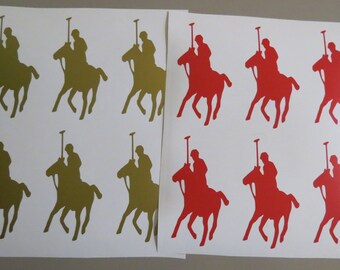 Set of 12 Polo Player Vinyl Decal Polo Horse Decal Stickers | Etsy