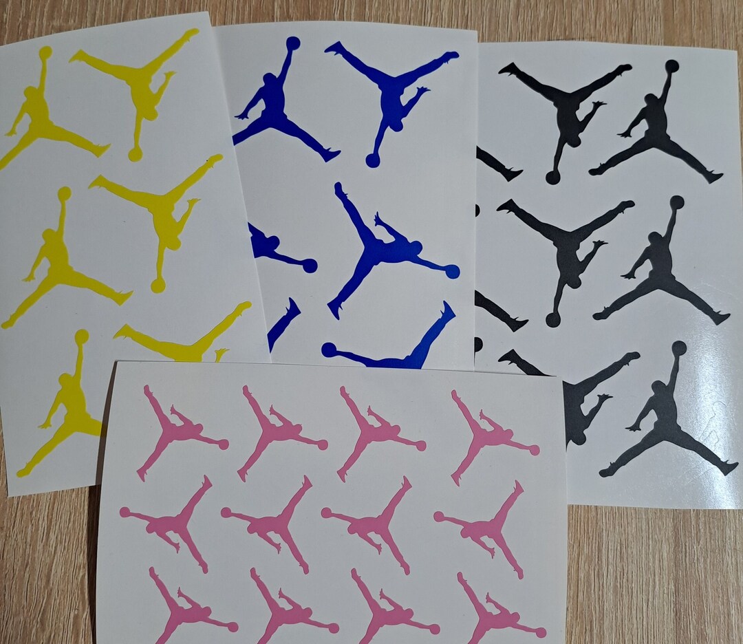 Set of 10 Jordan Decals, Jump Man Vinyl Decals, Basketball Jump Man - Etsy