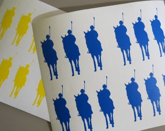 Set of 12 Polo Player Vinyl Decal Polo Horse Decal Stickers | Etsy