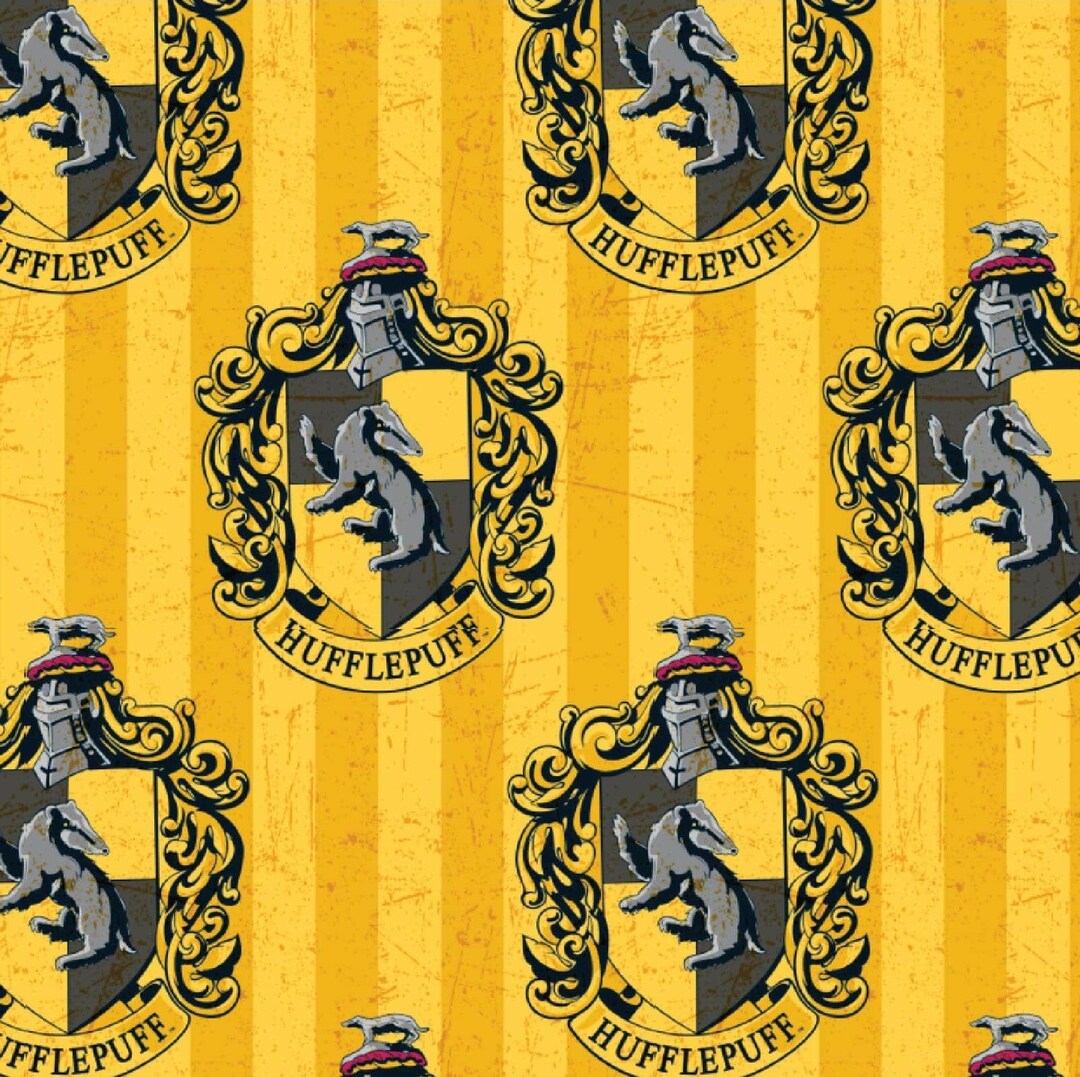 FS635_3 Harry Potter Hufflepuff Cotton Fabric Design Craft Quilting ...