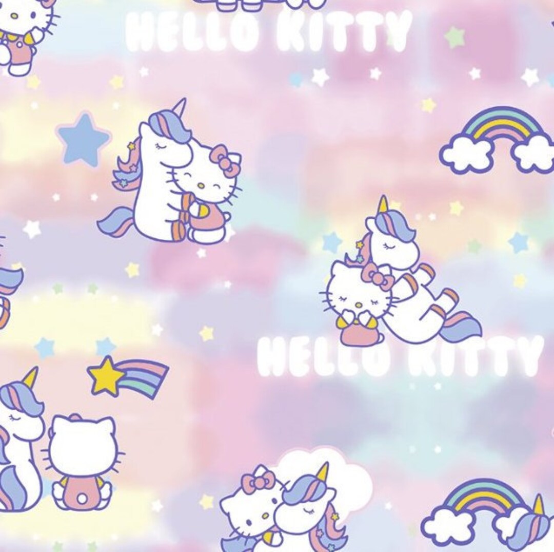 FS892_3 Hello Kitty Candy Floss Cotton Fabric Design Craft Quilting ...