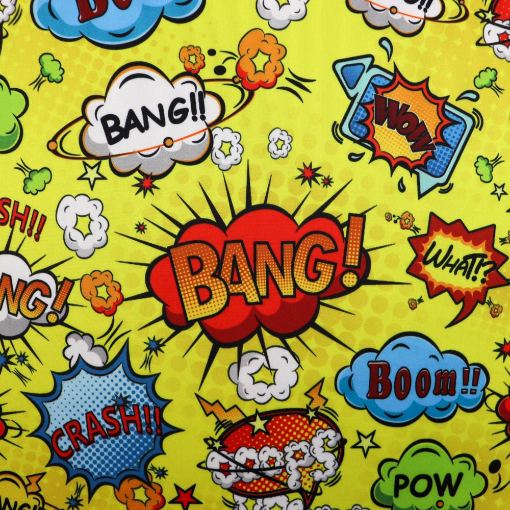 FS161_5 yellow comic boom bang pow knock what Oops Wow - Etsy España