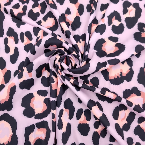 Satin Leopard Print Fabric - Etsy