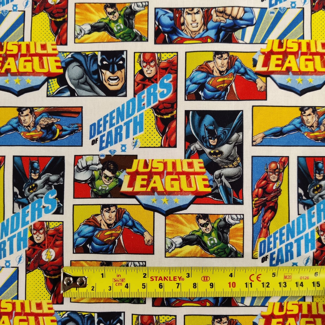 Justice League Cotton Fabric | Batman Superman Flash | Defenders of ...