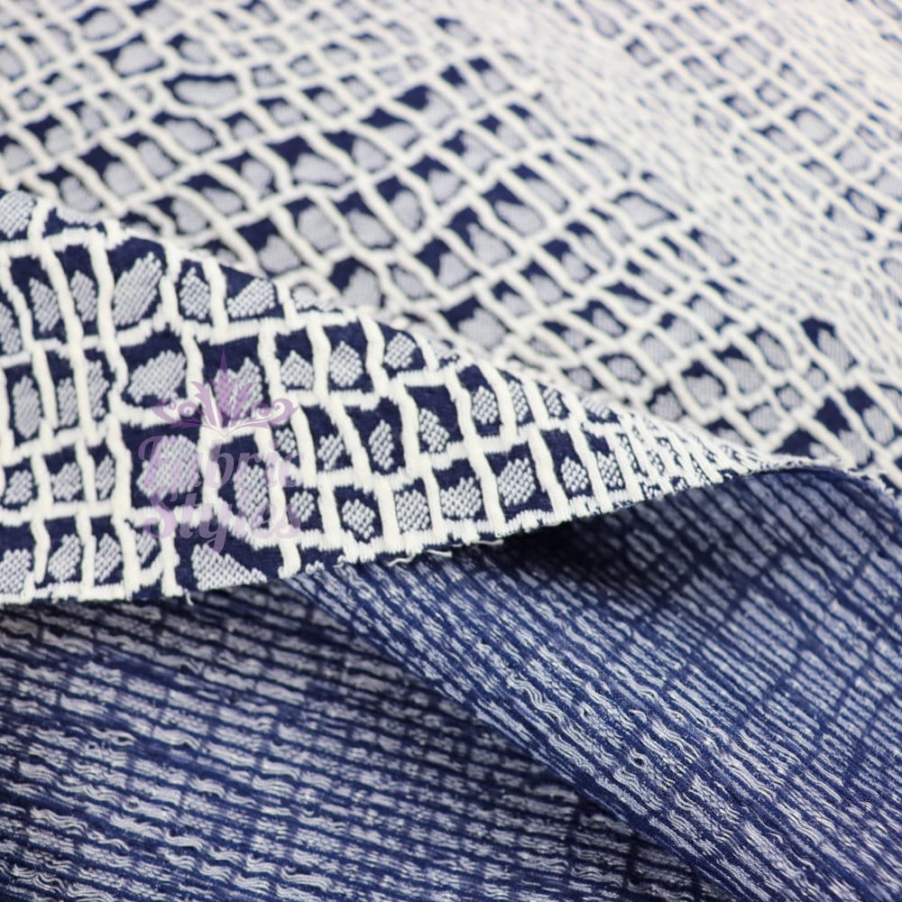 Snake Jacquard Fabric | Navy Snake Scale Knitwear Lounge | Sold per ...